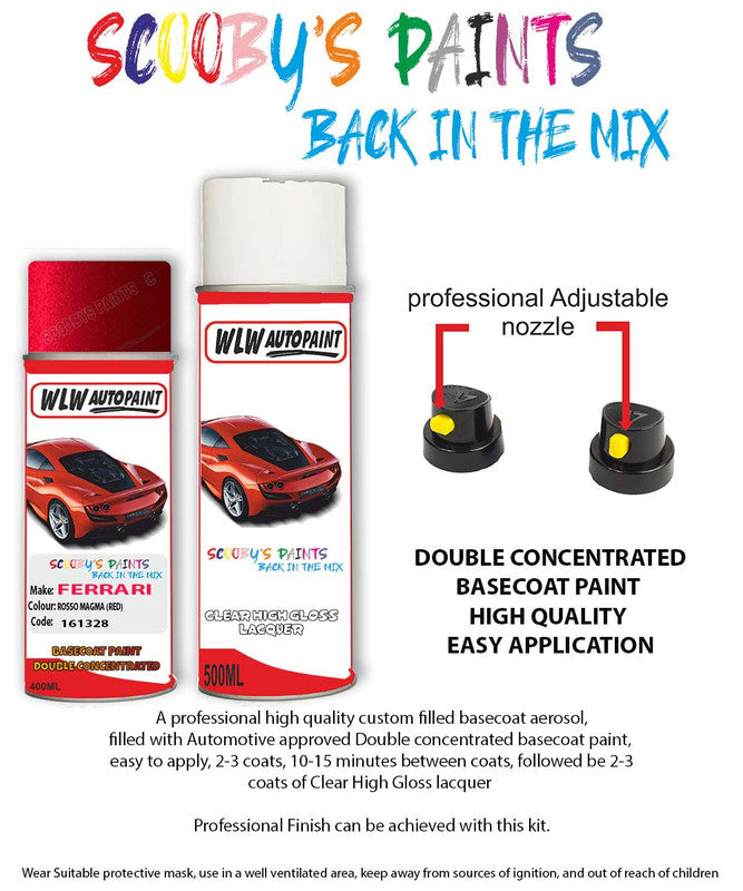 Paint For Ferrari Rosso Magma Red 161328 Aerosol Spray Paint + Lacquer ...