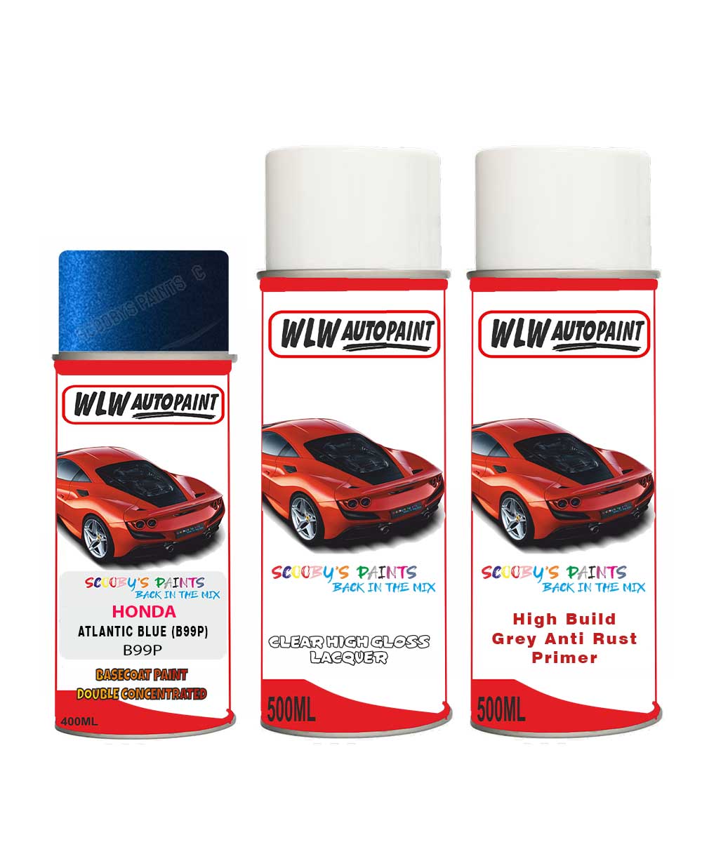 Paint For Honda Prelude Atlantic Blue B99P Car Aerosol Spray Paint + L ...