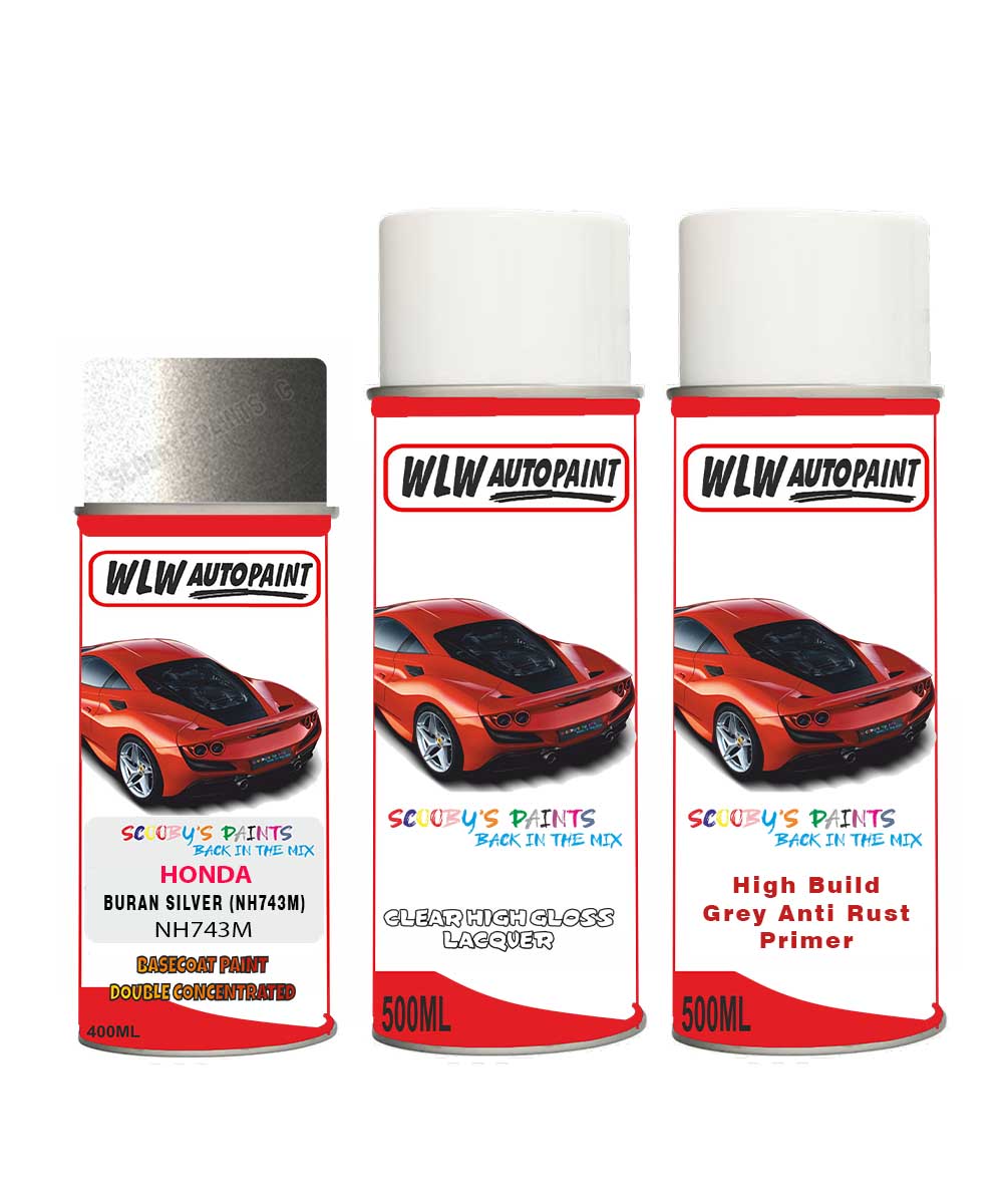 Paint For Honda Accord Buran Silver Nh743M Car Aerosol Spray Paint + L ...
