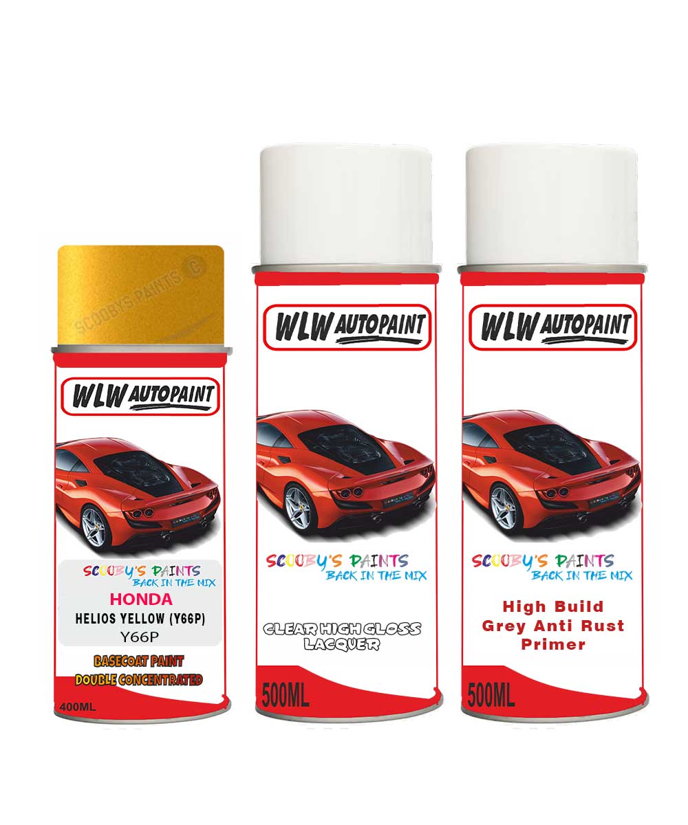 Paint For Honda Jazz Helios Yellow Y66P Car Aerosol Spray Paint + Lacq ...