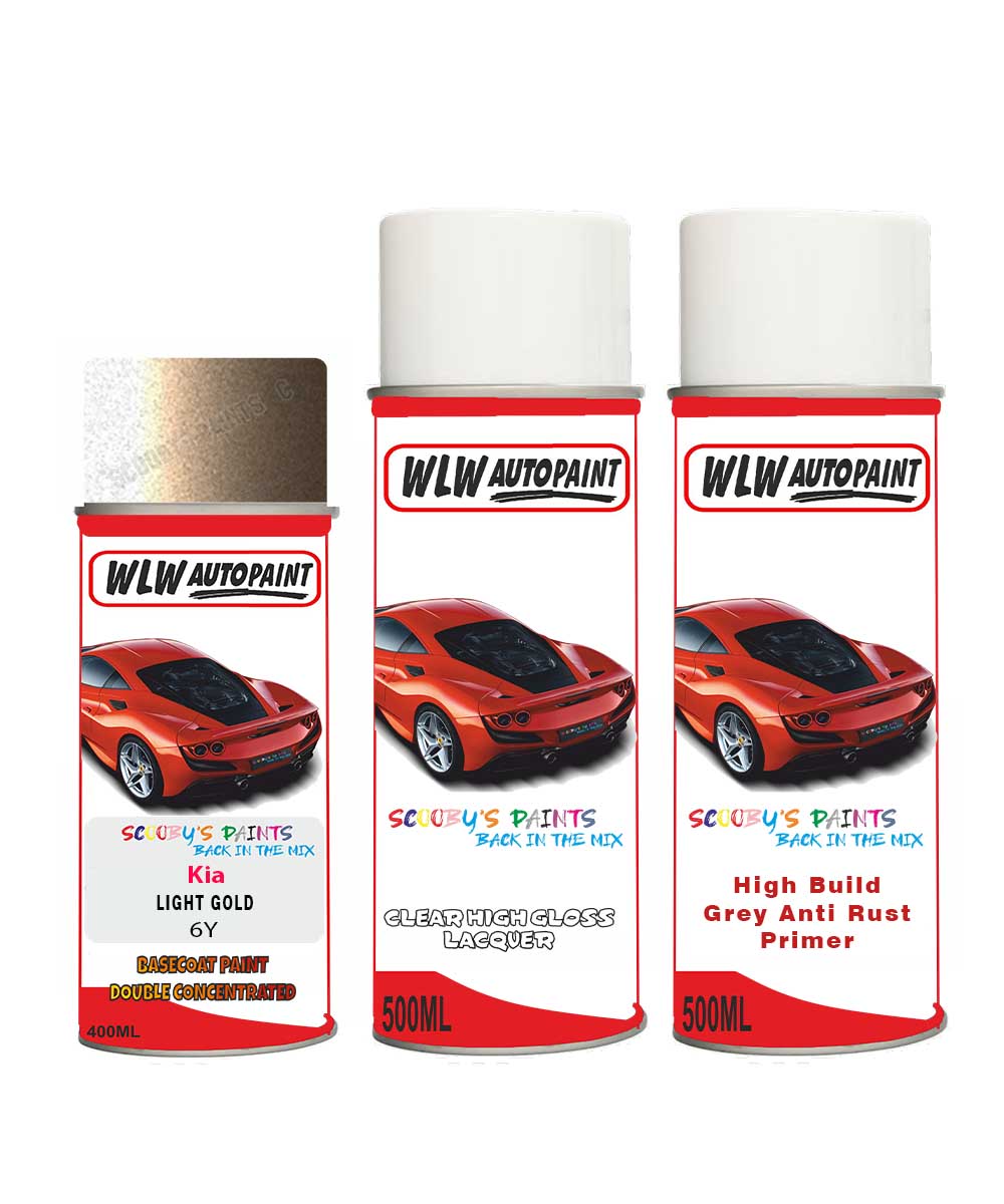 Aerosol Spray Paint For Kia Rio Light Gold Colour Code 6Y – Auto Car ...