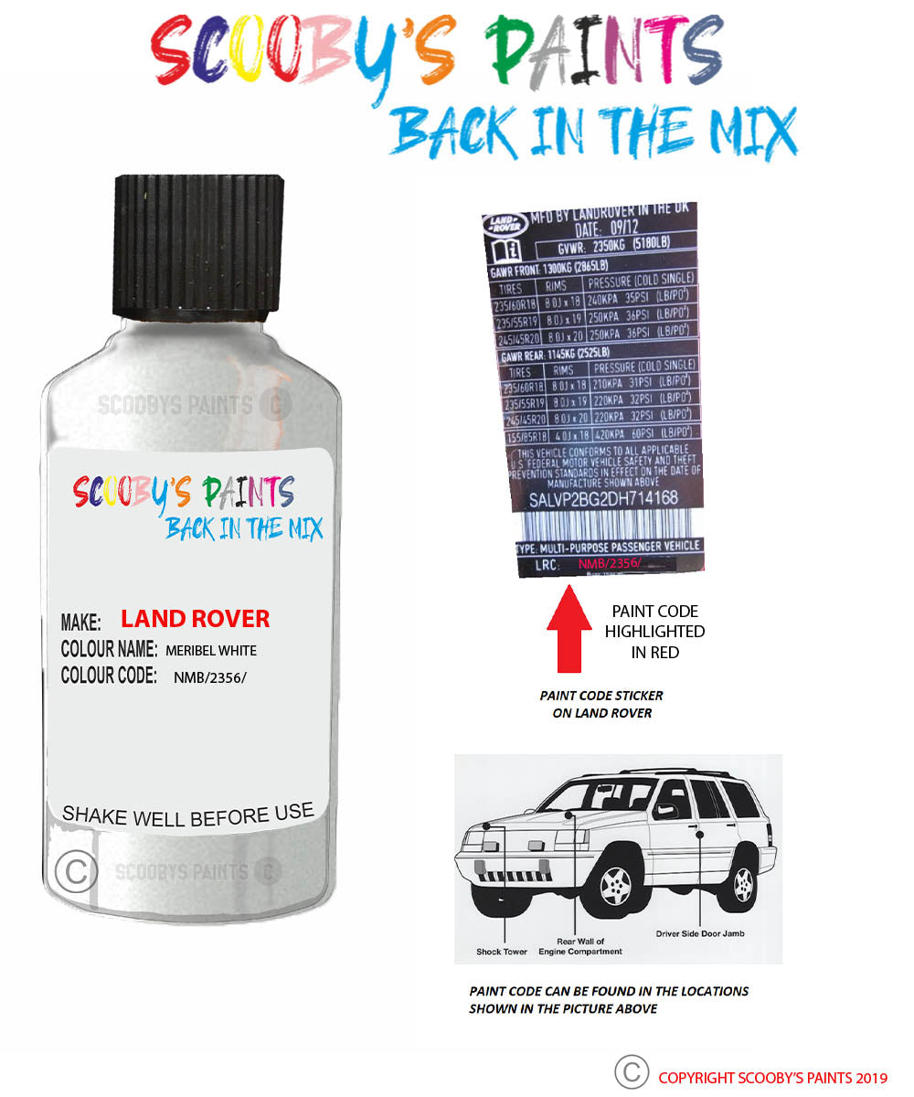 Paint Suitable for Land Range Rover Sport Meribel White Code Nmb 2356 ...