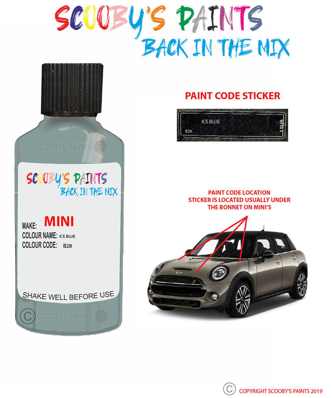 Paint For Mini Cooper S Convertible Ice Blue Code B28 Touch Up Paint ...