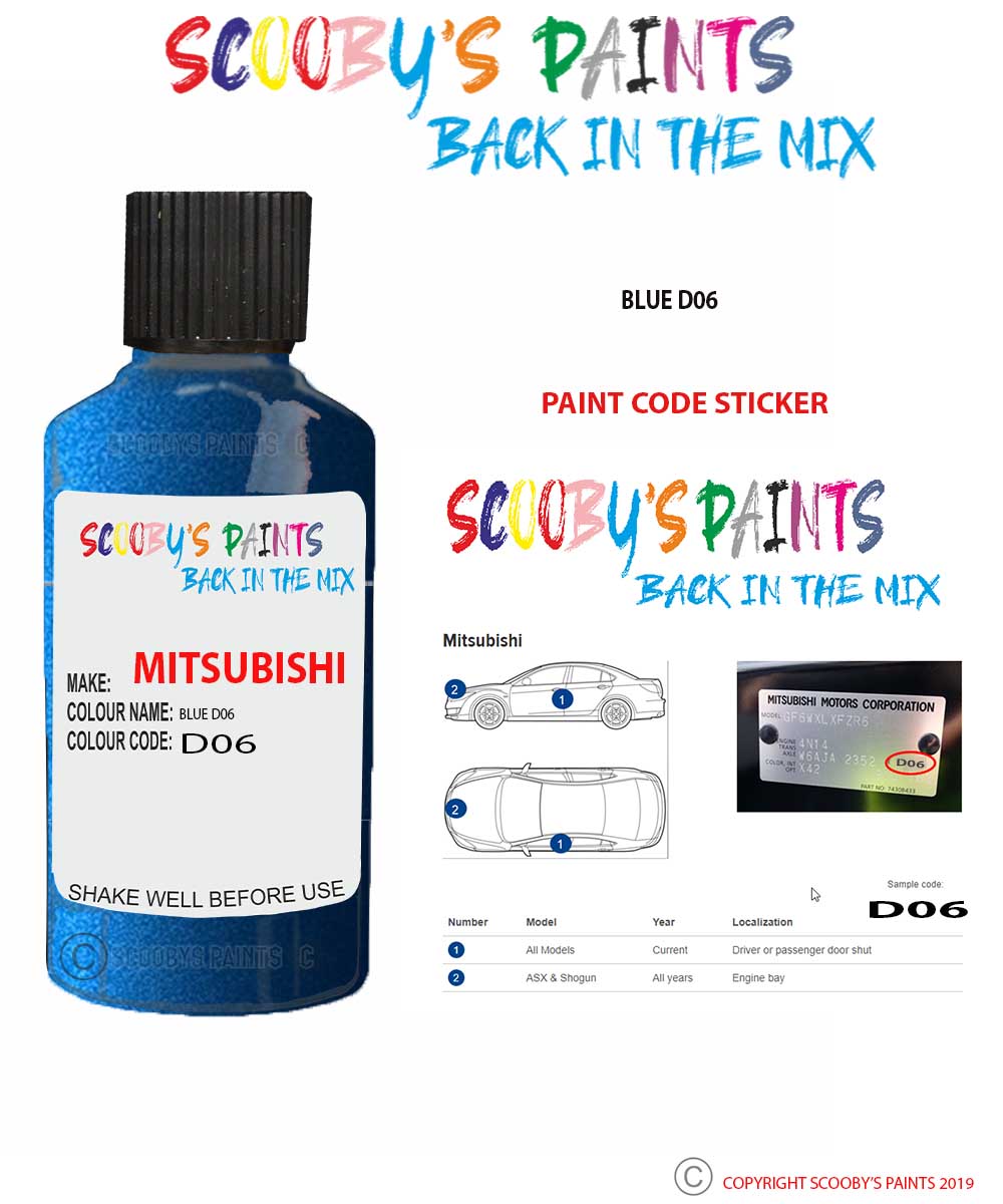 Paint For Mitsubishi Lancer Evolution Ix Blue Code D06 Touch Up Paint ...