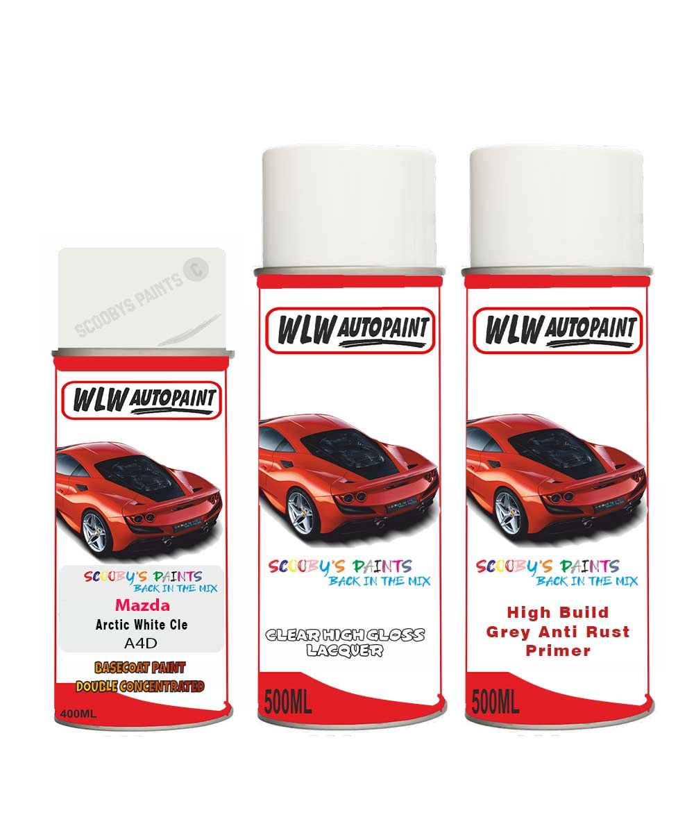 Paint For Mazda 2 Arctic White Cle Aerosol Spray Car Paint + Lacquer A ...