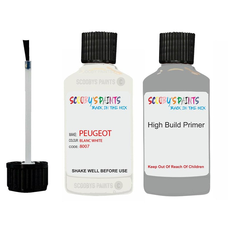Paint For Peugeot 4007 Blanc White Code 8007/-/- Touch Up Paint – Auto ...