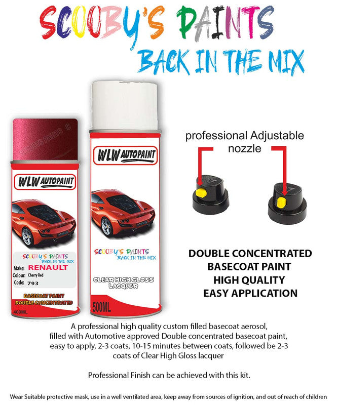 Paint For Renault Megane Cherry Red 793 Aerosol Spray Paint Rattle Can ...
