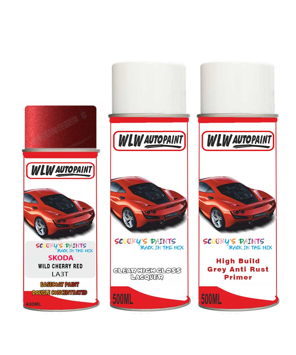 Paint For Skoda Rapid Wild Cherry Red Aerosol Spray Car Paint + Lacque ...