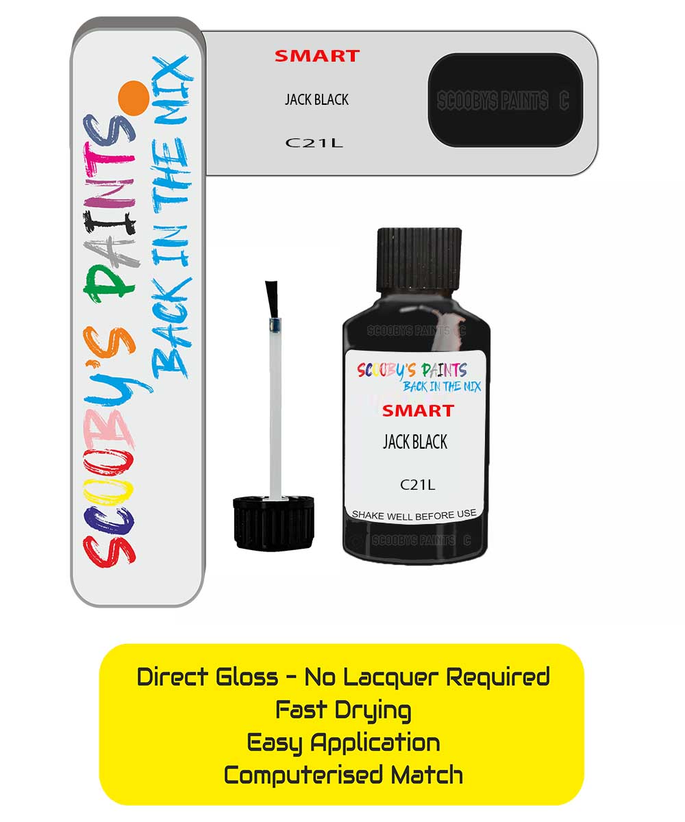 Paint For Smart Smart Jack Black Code Eca Touch Up Scratch Stone Chip ...