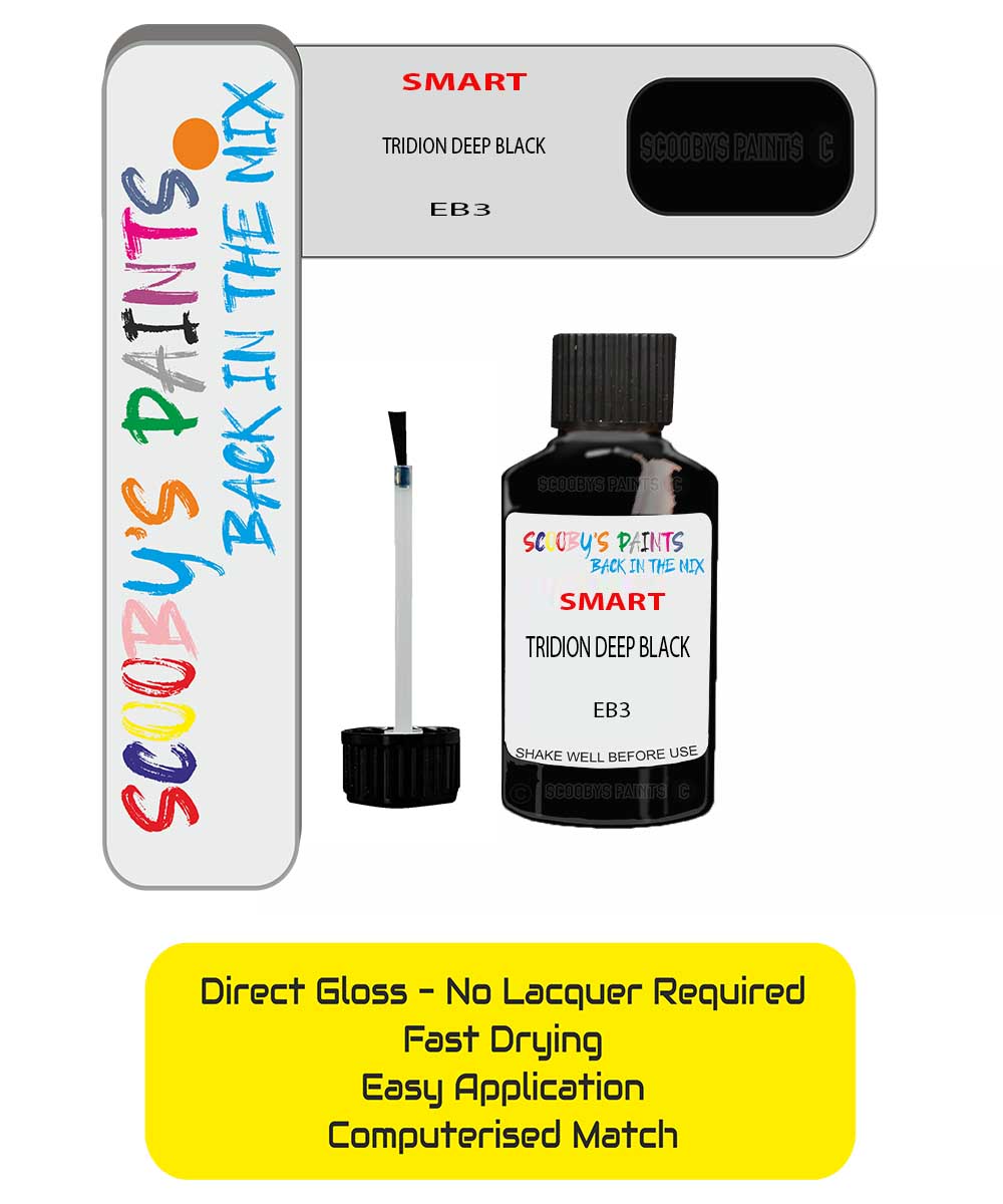 Paint For Smart Smart Tridion Deep Black Code Eb3 Touch Up Scratch Sto ...