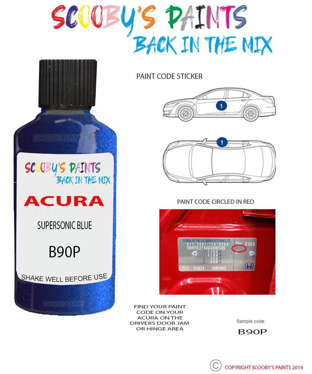 Paint For Acura Tl Supersonic Blue Code B90P Touch Up Scratch Stone Ch ...