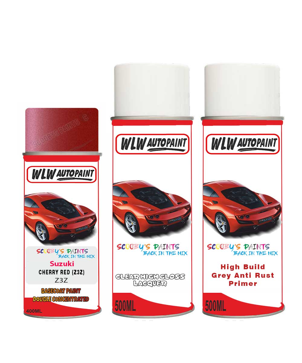 Paint For Suzuki Baleno Cherry Red Z3Z Car Aerosol Spray Paint + Lacqu ...