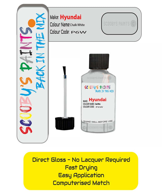 Paint For Hyundai Accent Chalk White P6W Car Touch Up Paint Scratch Re ...