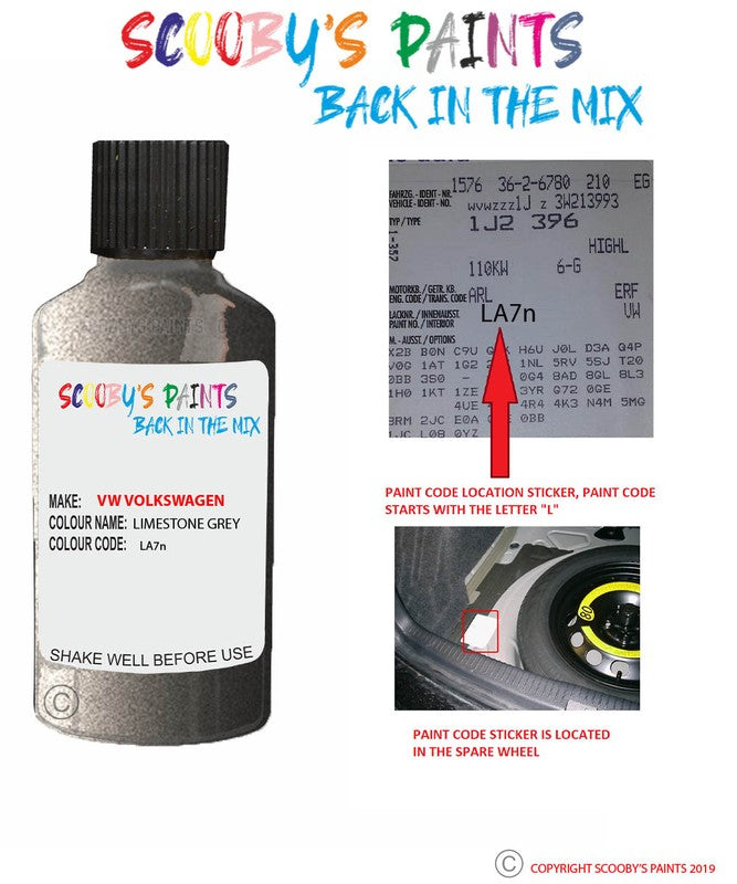 Paint For Vw Golf Limestone Grey Code La7N Car Touch Up Paint – Auto ...