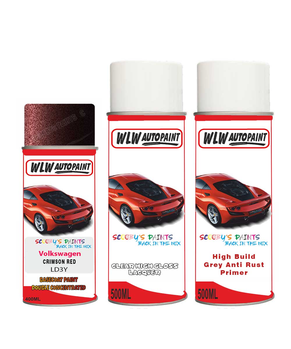 Paint For Vw Arteon Crimson Red Aerosol Spray Car Paint + Lacquer Ld3Y ...